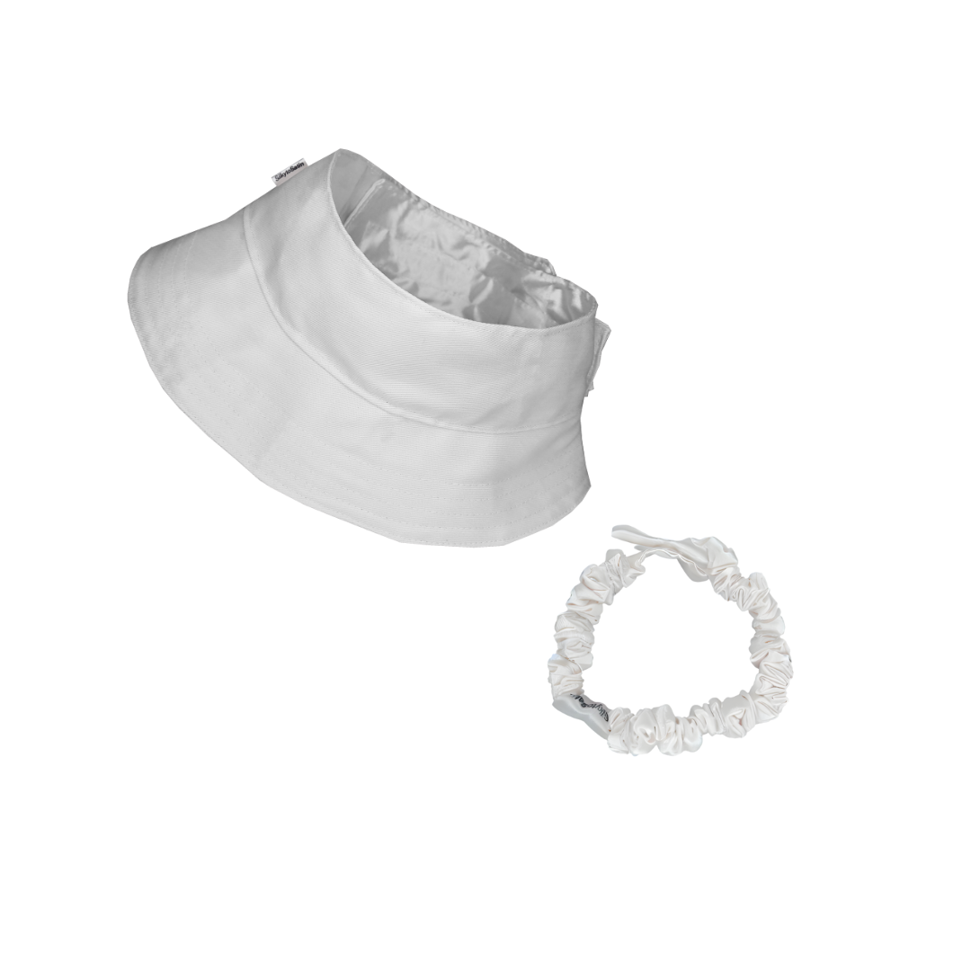 AFRO PUFF COMBO - WHITE – silkytosatin